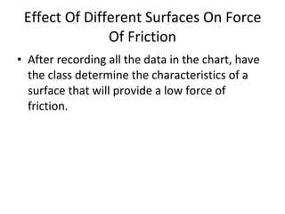 Lab 3-7th Grade: Part 2- friction | PPT