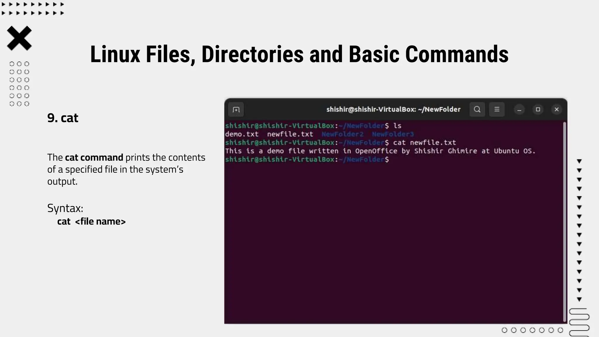 Lab 3 Linux Files Directories And Basic Commandspptx Operating