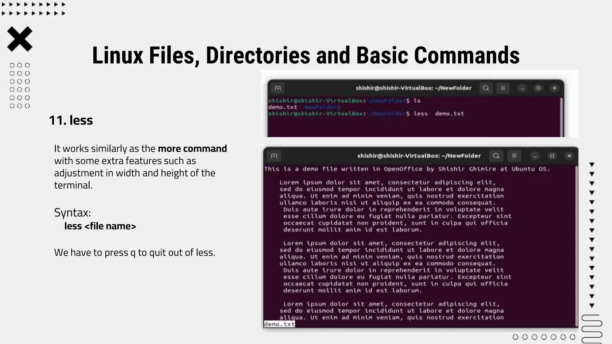Lab 3 Linux Files Directories And Basic Commandspptx Operating