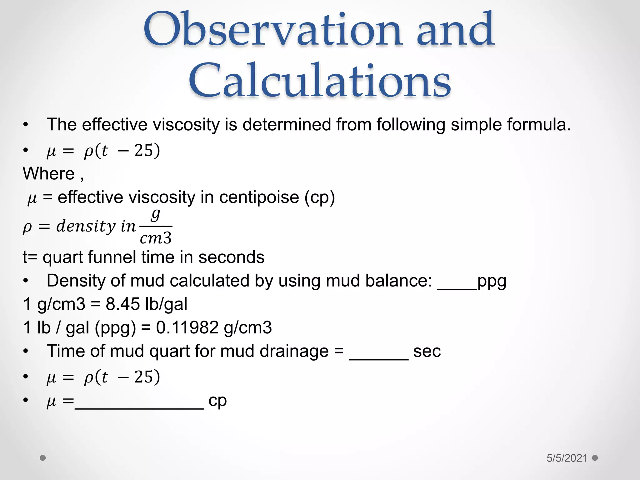 Lab 3 measurement of the viscosity of drilling mud using marsh funnel ...