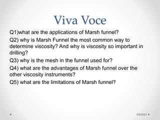 Lab 3 measurement of the viscosity of drilling mud using marsh funnel ...