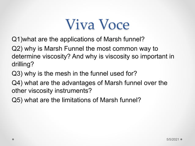 Lab 3 measurement of the viscosity of drilling mud using marsh funnel ...
