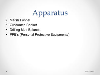 Lab 3 measurement of the viscosity of drilling mud using marsh funnel ...
