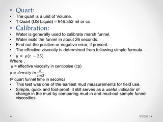 Lab 3 measurement of the viscosity of drilling mud using marsh funnel ...