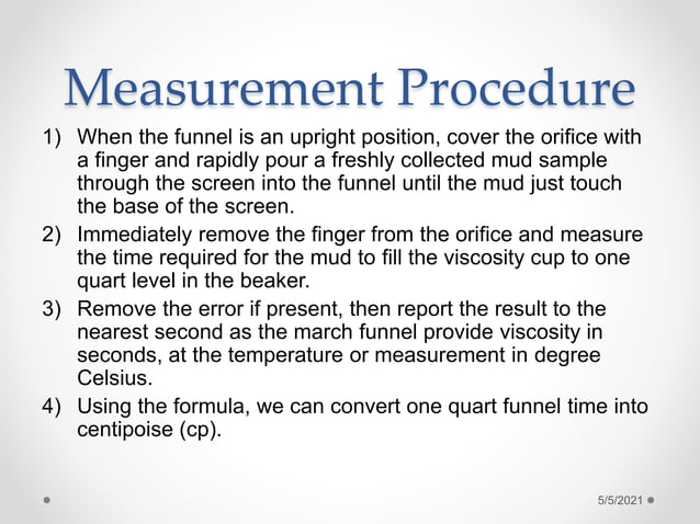 Lab 3 measurement of the viscosity of drilling mud using marsh funnel ...