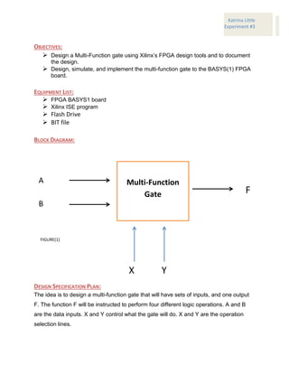 Lab 3 Multi-Function Gate | PDF