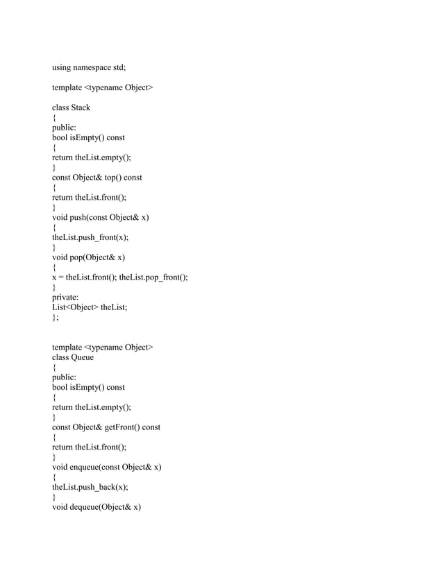 Lab3 Objective Experiment With Lists Stacks And Queues Simulatedocx 4793