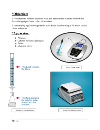 Lab 3 acid base titration curves and acid_base indicators | PDF ...