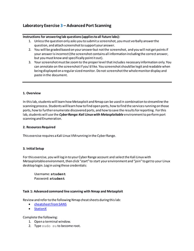 Lab3 advanced port scanning 30 oct 21 | DOCX | Operating Systems ...
