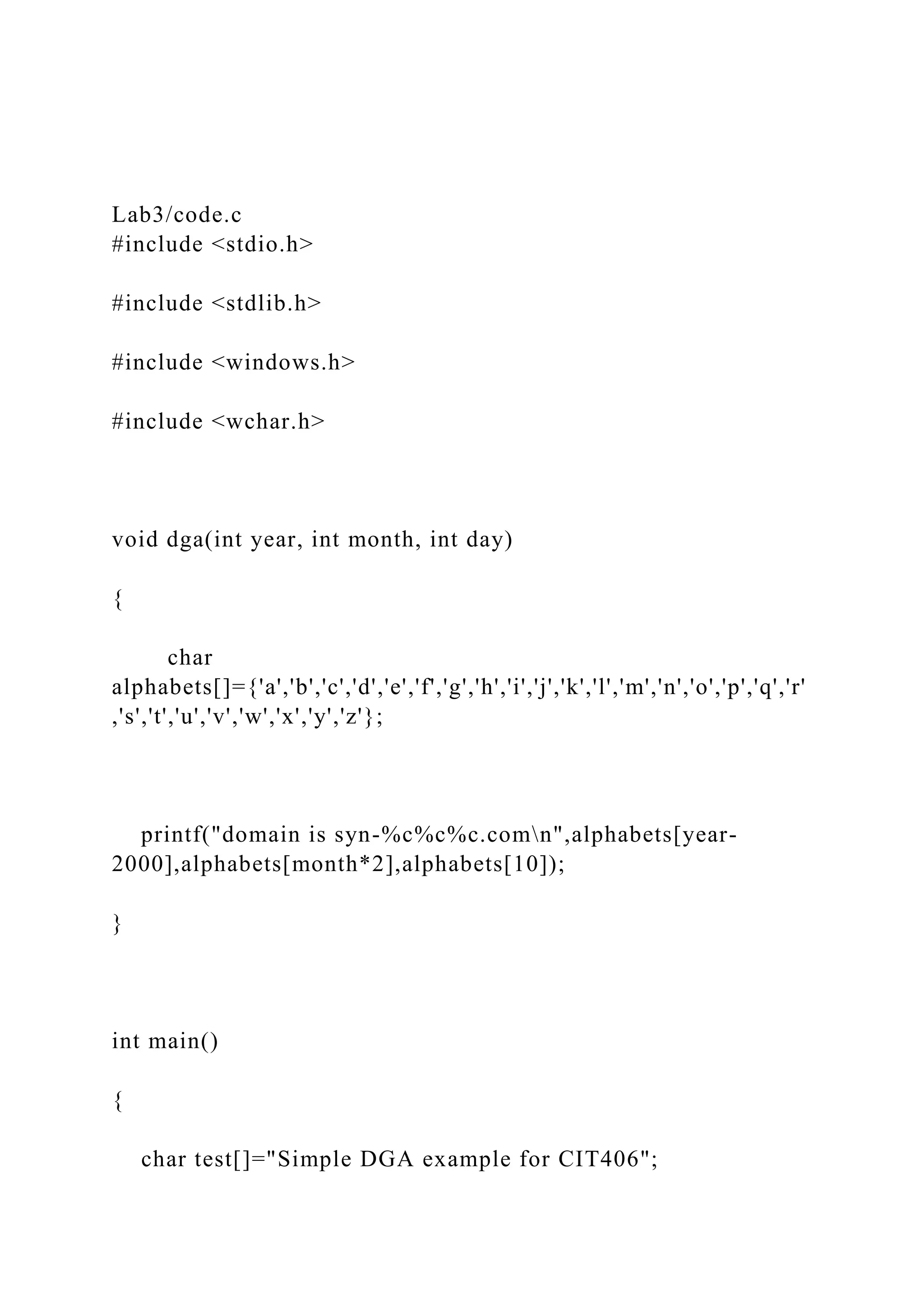 Lab3codecinclude Stdiohinclude Stdlibhincludedocx