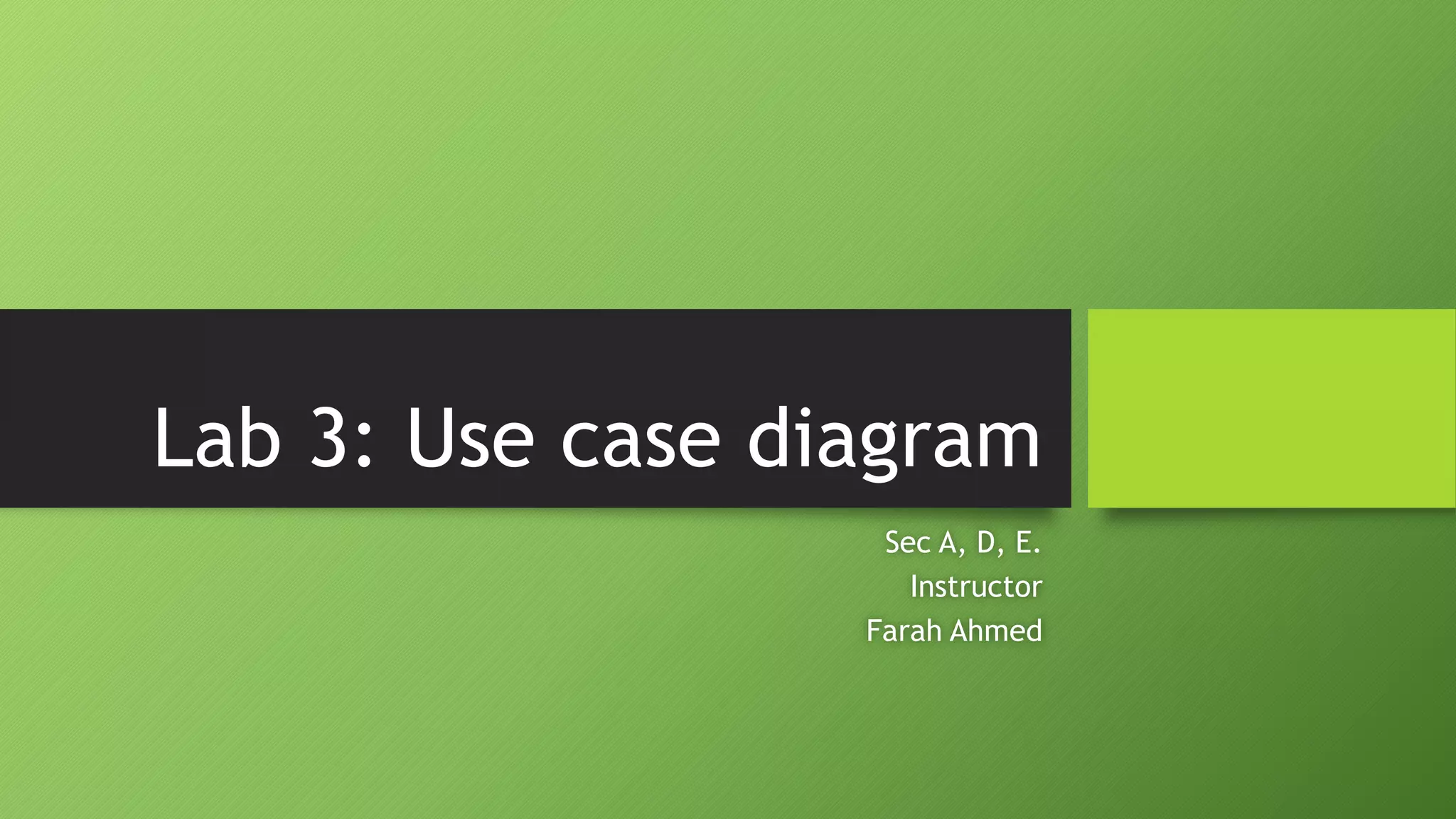 Lab 3 Introduction To The Uml How To Create A Use Case Diagram Ppt