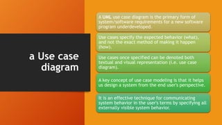 Lab 3 Introduction to the UML - how to create a use case diagram | PPTX