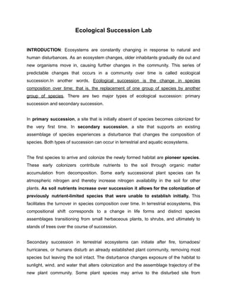 Ecological Succession SlideShare | PDF