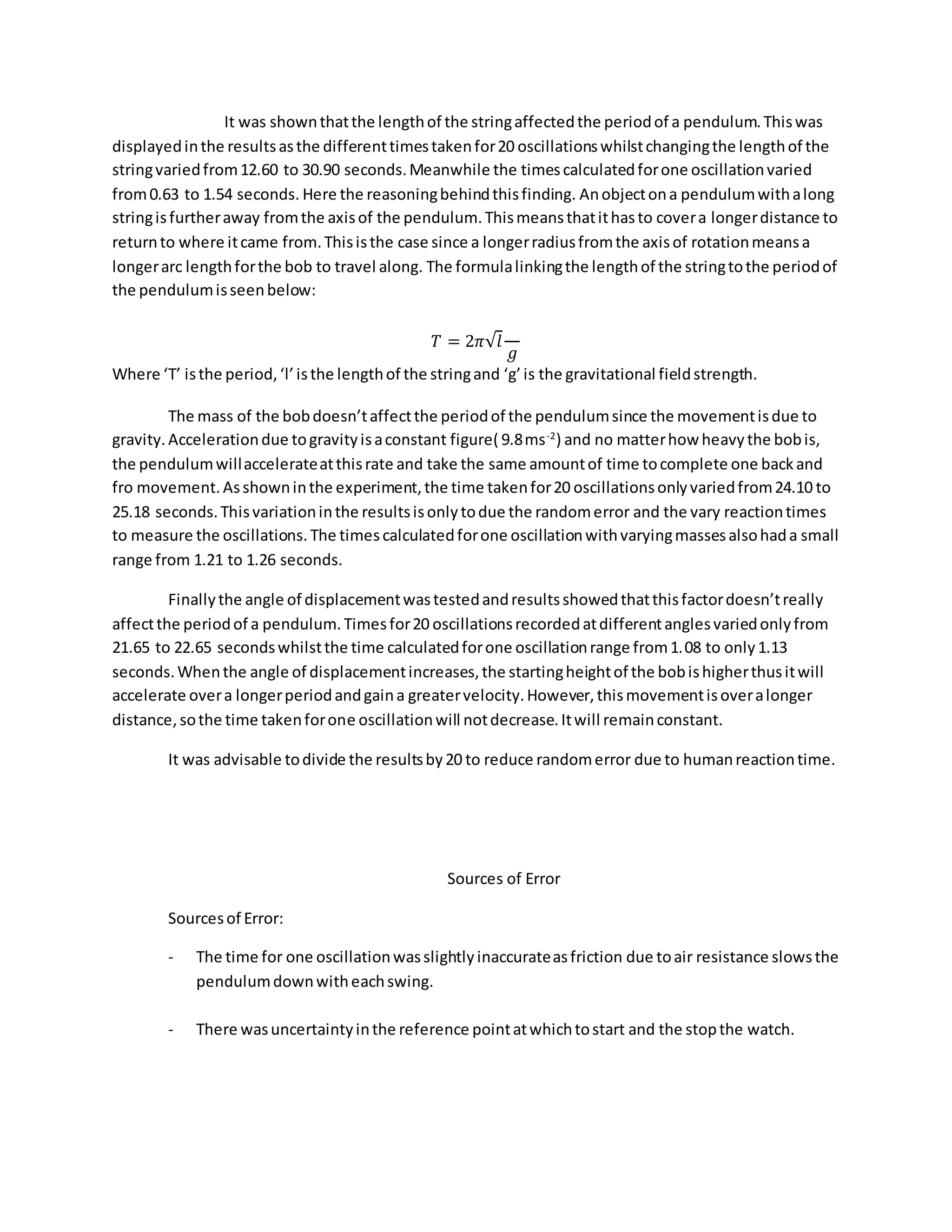 CSEC Physics Lab - Effect of string length on the period of a pendulum ...