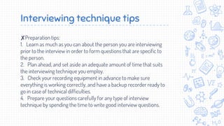 Observation and interviewing | PPTX