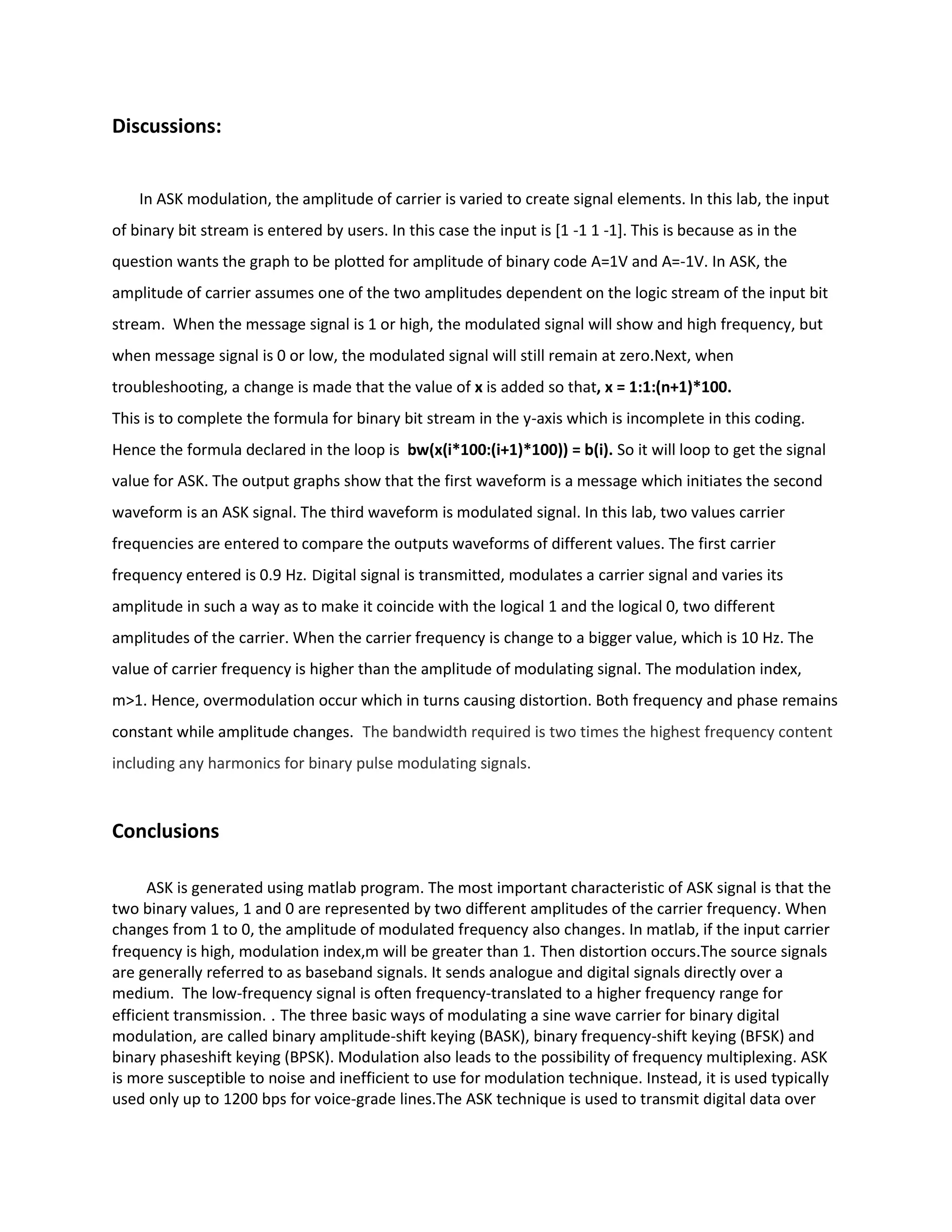 ASK,FSK and M-PSK using Matlab | PDF