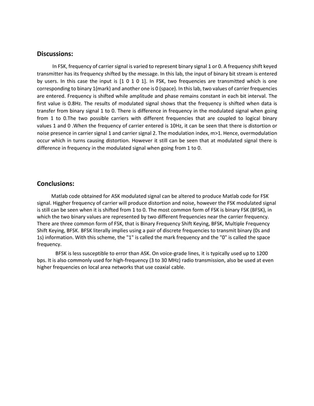 ASK,FSK and M-PSK using Matlab | PDF