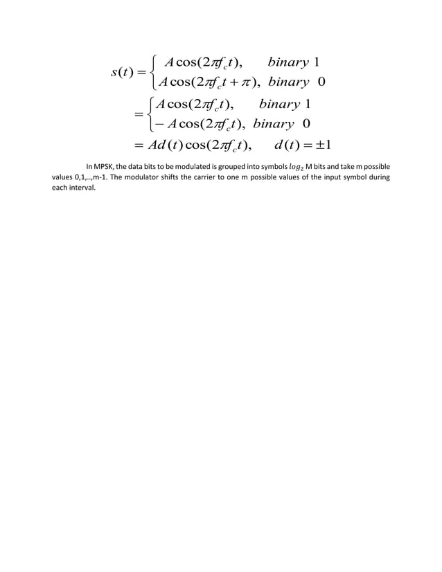 ASK,FSK and M-PSK using Matlab | PDF
