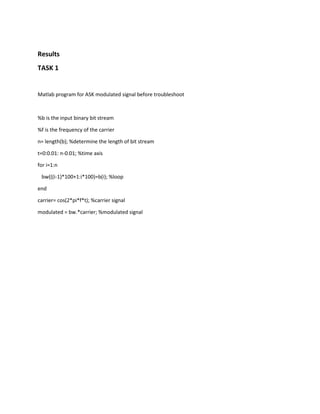 ASK,FSK and M-PSK using Matlab | PDF