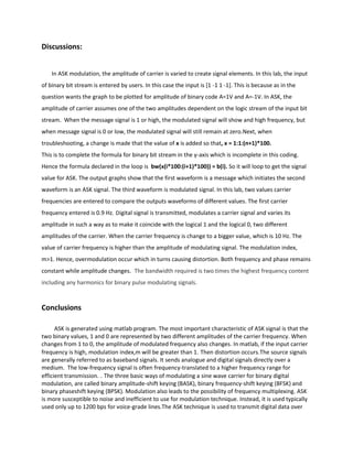 ASK,FSK and M-PSK using Matlab | PDF