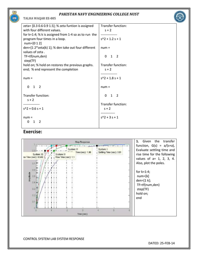 Lab 3 nust control | PDF