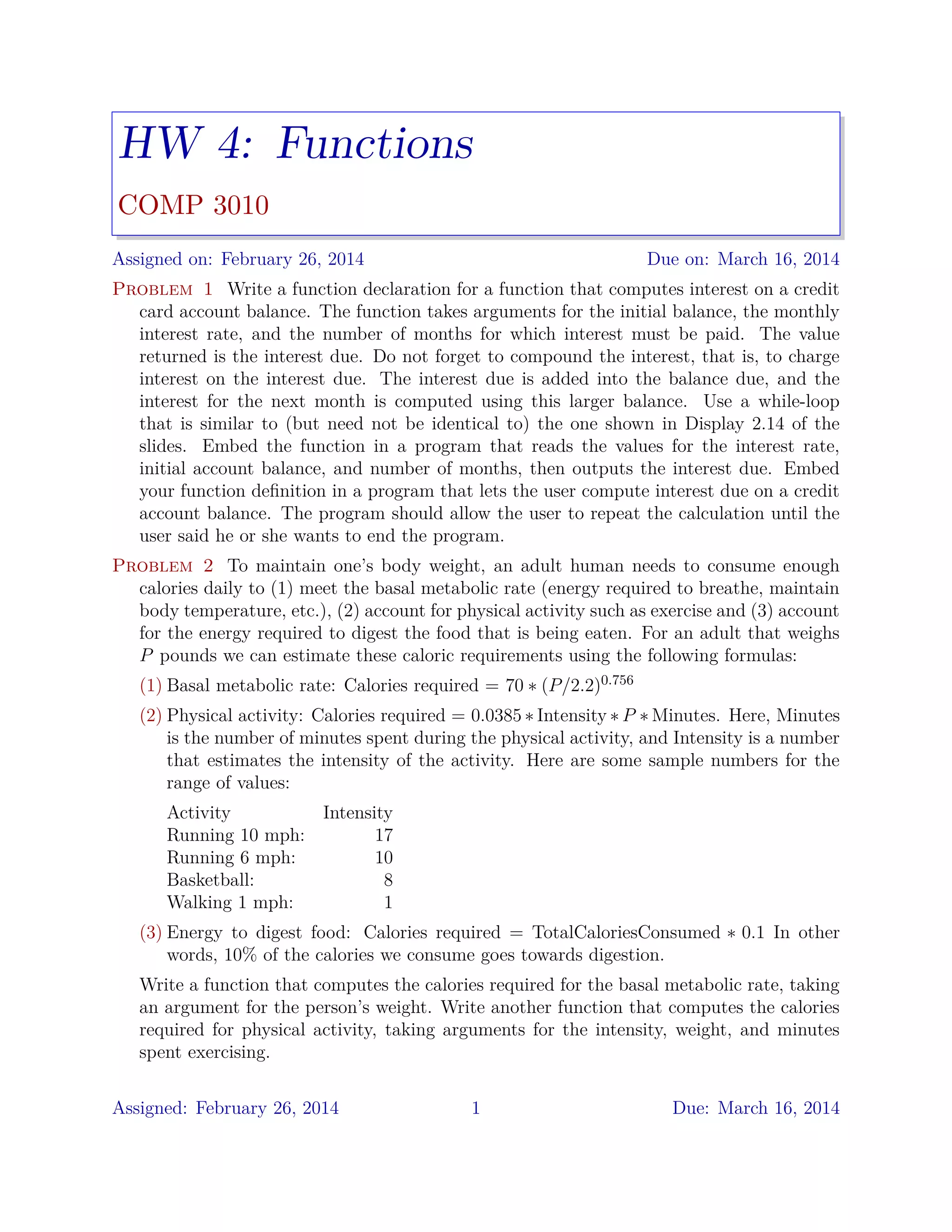 Lab4: Functions | PDF