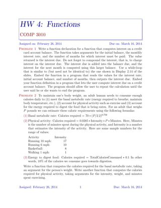 Lab4: Functions | PDF