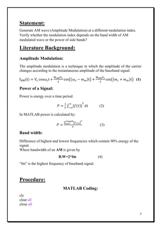 Generating AM wave | PDF