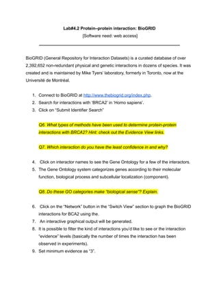Protein–protein interaction: BioGRID | PDF