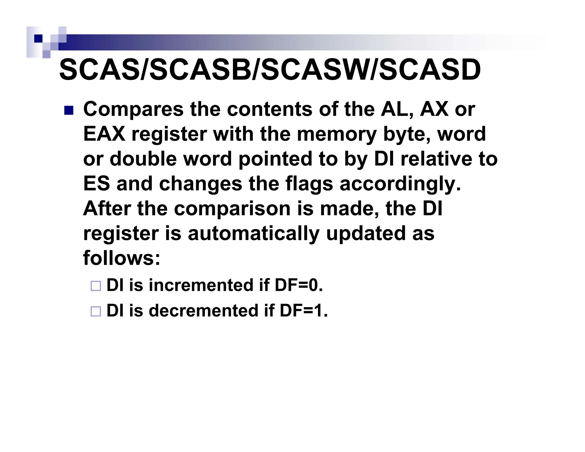 String instruction in assembly language 8086 | PDF