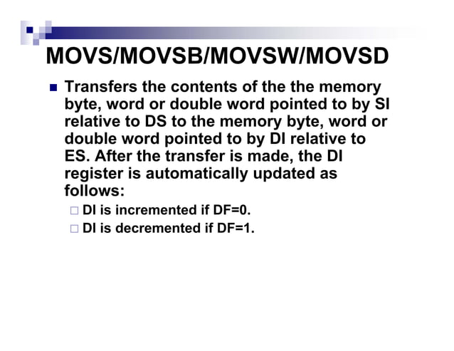 String Instruction In Assembly Language 8086 Ppt 
