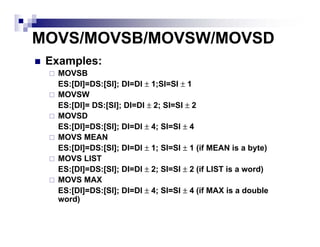 String instruction in assembly language 8086 | PDF