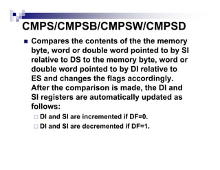String instruction in assembly language 8086 | PDF