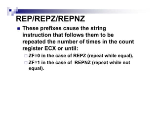 String instruction in assembly language 8086 | PDF