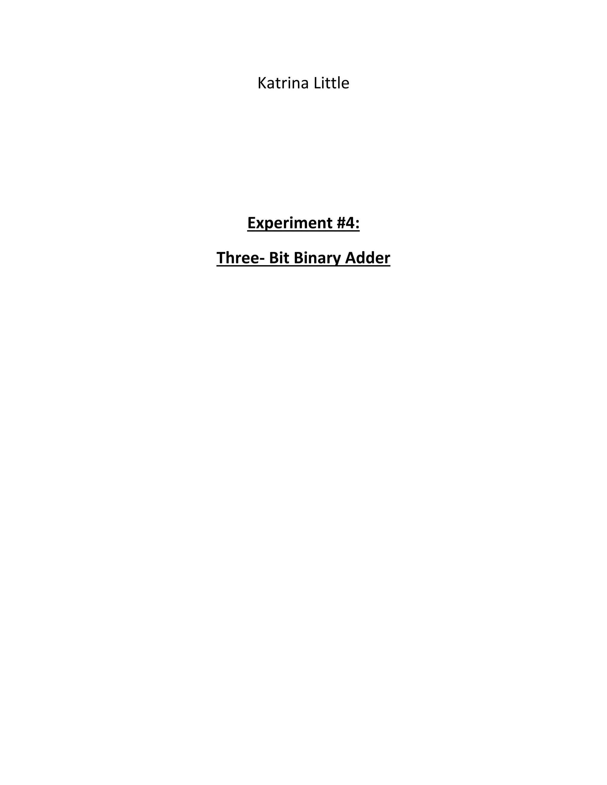 Lab 4 Three-Bit Binary Adder | PDF