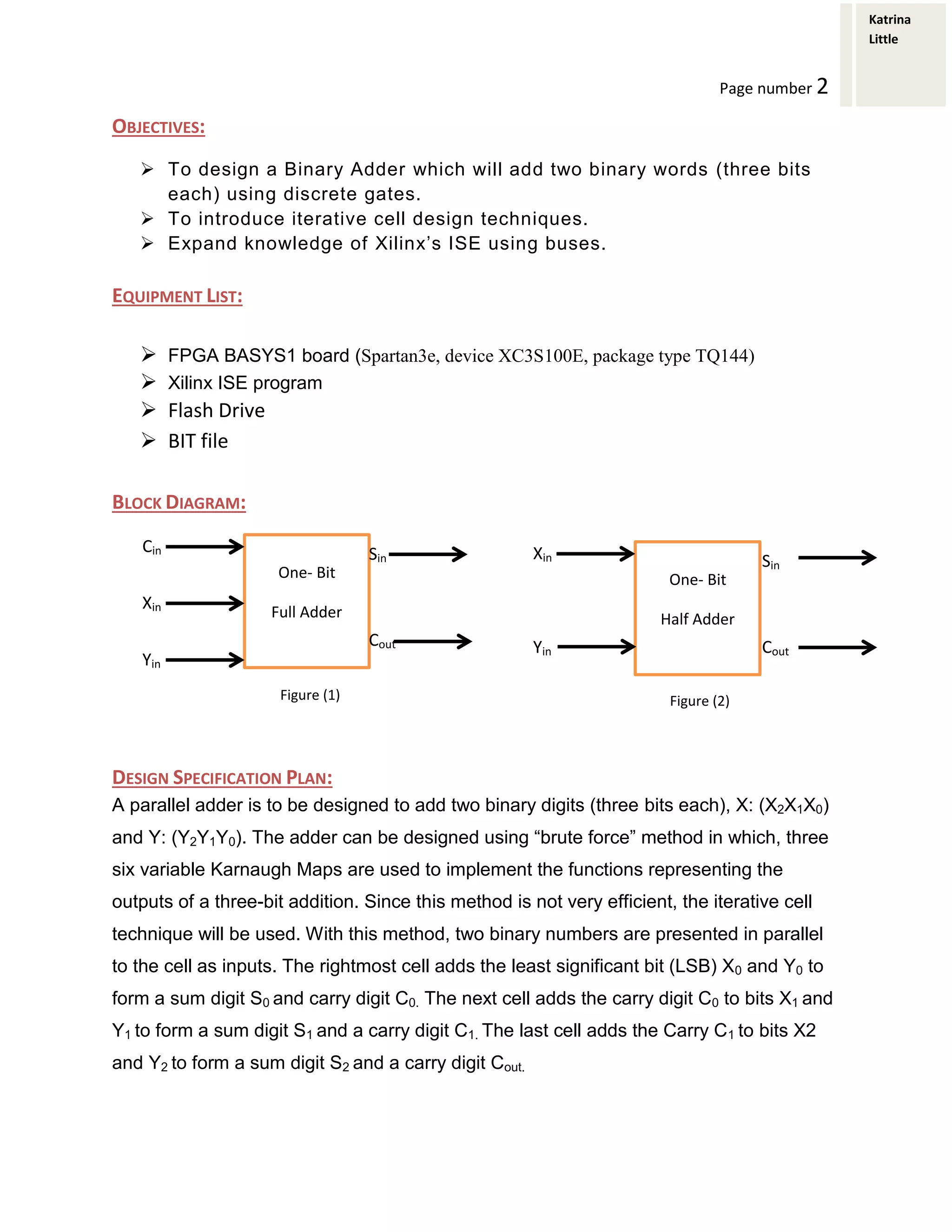 Lab 4 Three-Bit Binary Adder | PDF | Programming Languages | Computing