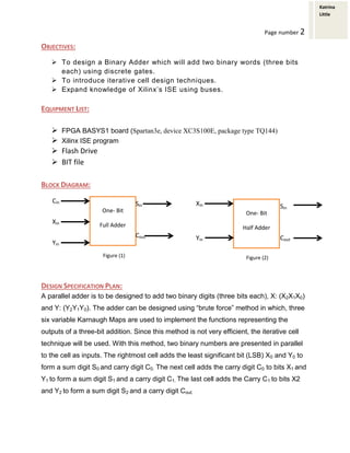 Lab 4 Three-Bit Binary Adder | PDF