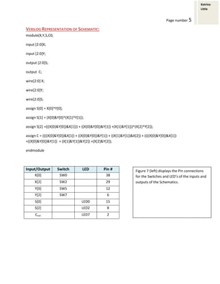 Lab 4 Three-Bit Binary Adder | PDF