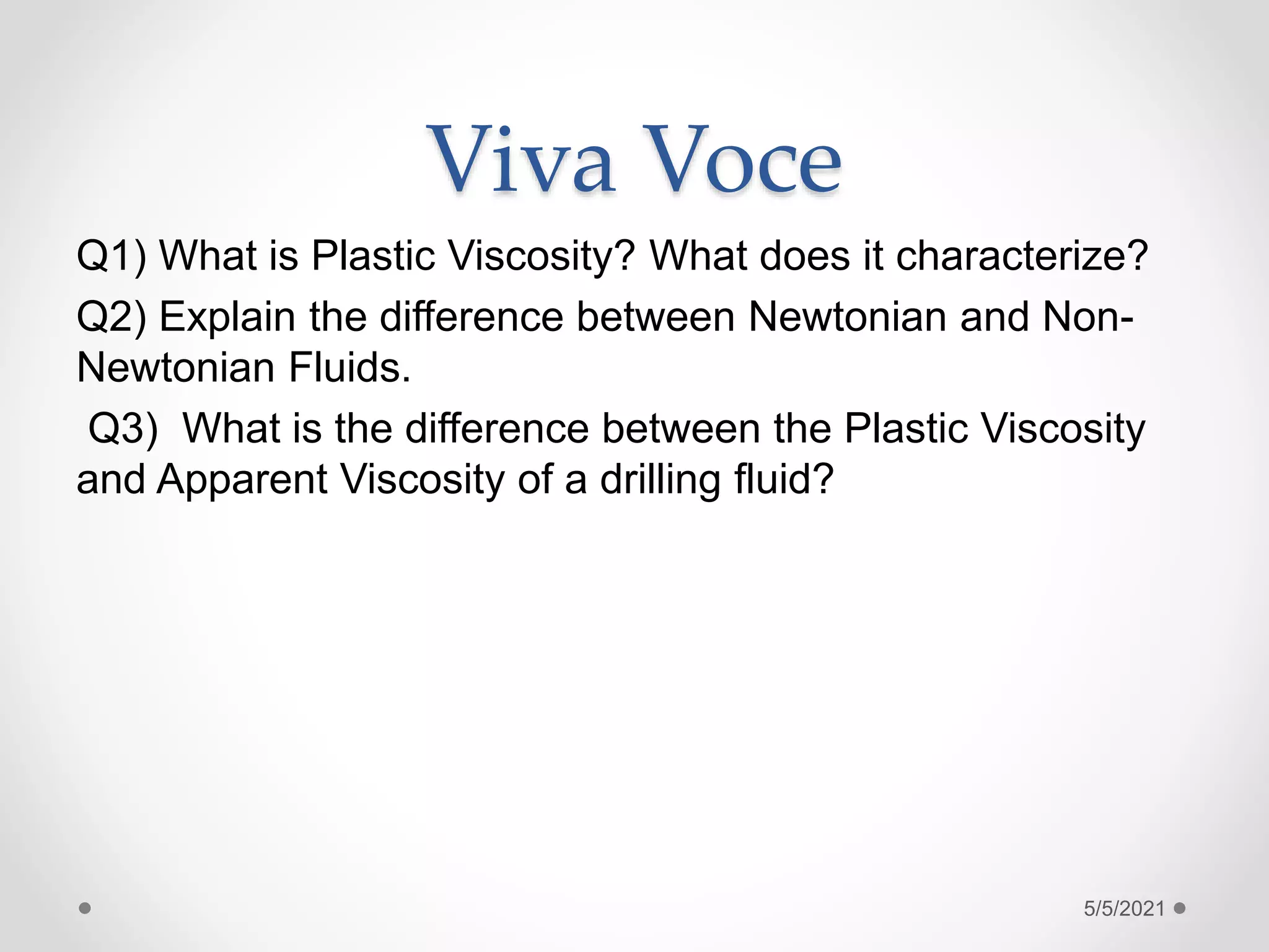 Lab 4 measurement of plastic viscosity of different mud samples by ...