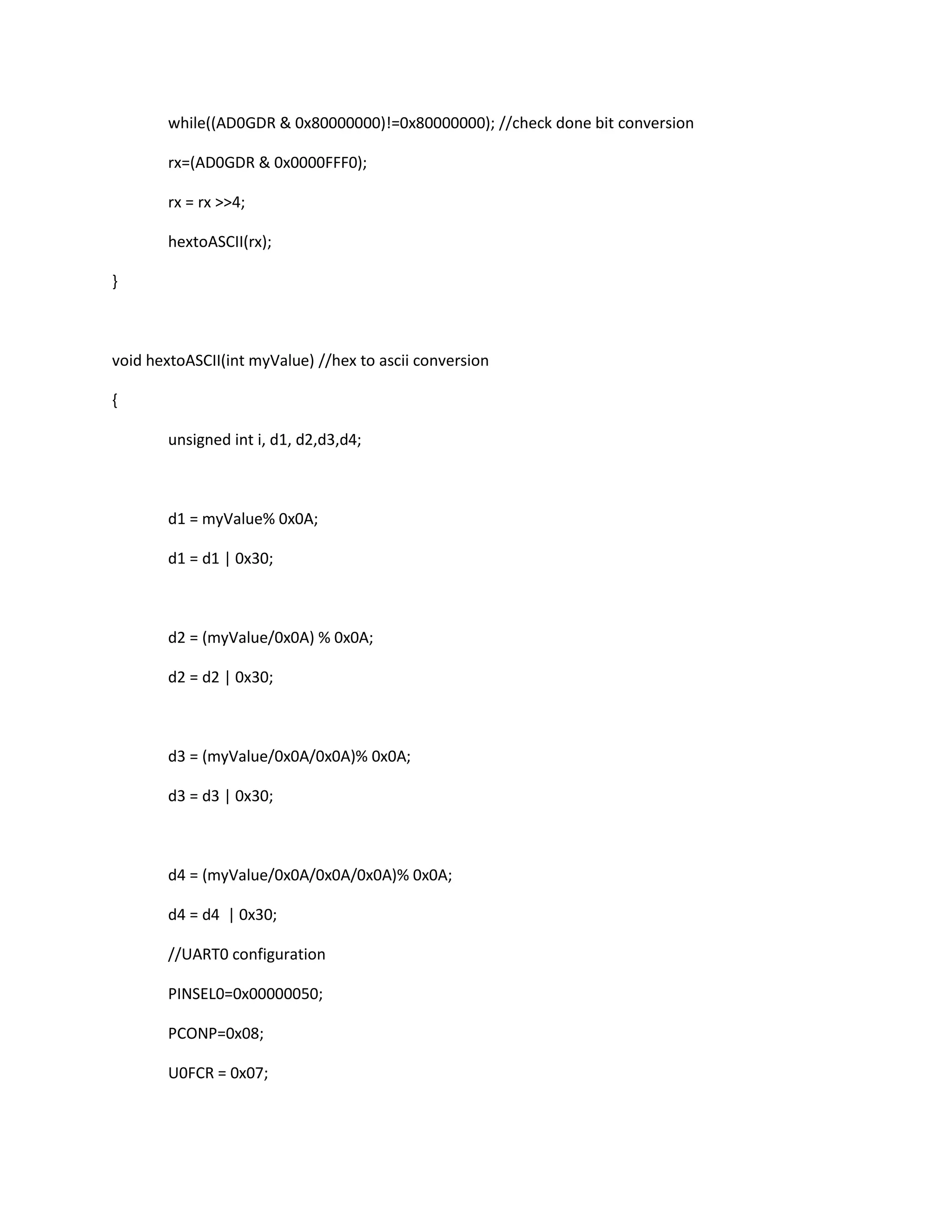 ADC (Analog to Digital conversion) using LPC 1768 | PDF