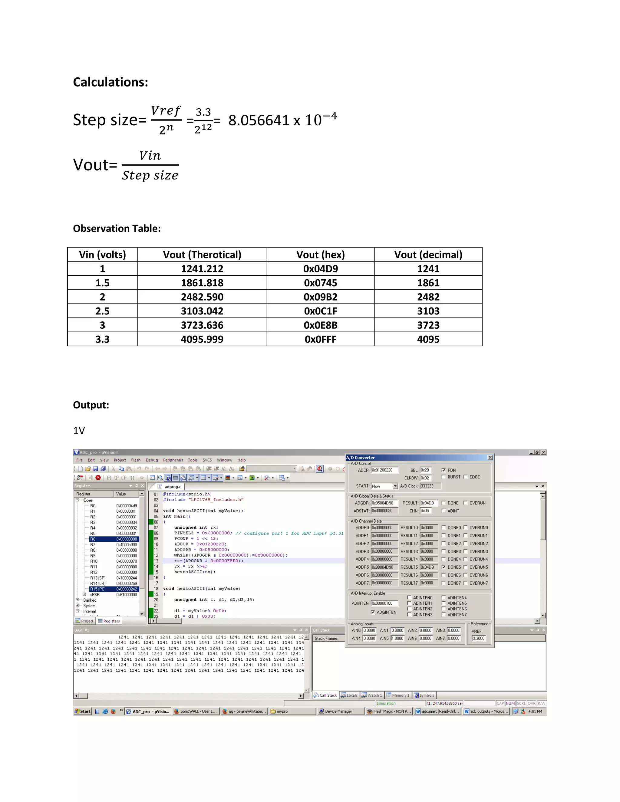 ADC (Analog to Digital conversion) using LPC 1768 | PDF