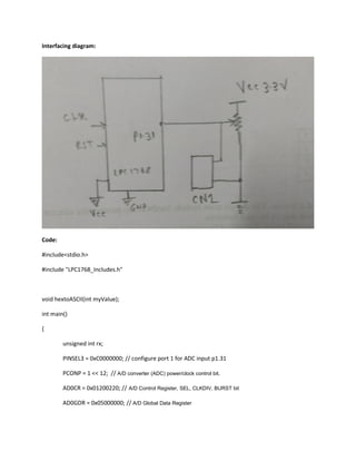ADC (Analog to Digital conversion) using LPC 1768 | PDF