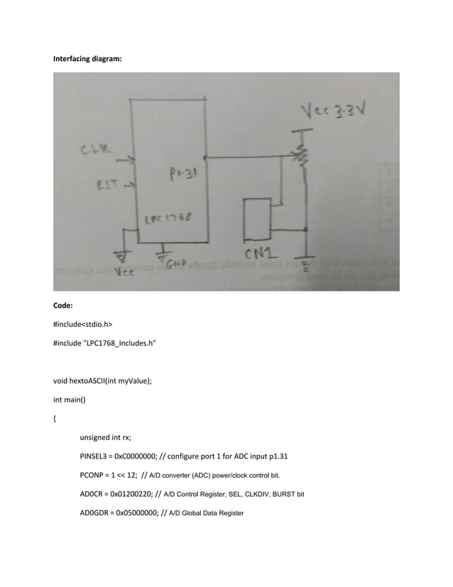 ADC (Analog to Digital conversion) using LPC 1768 | PDF