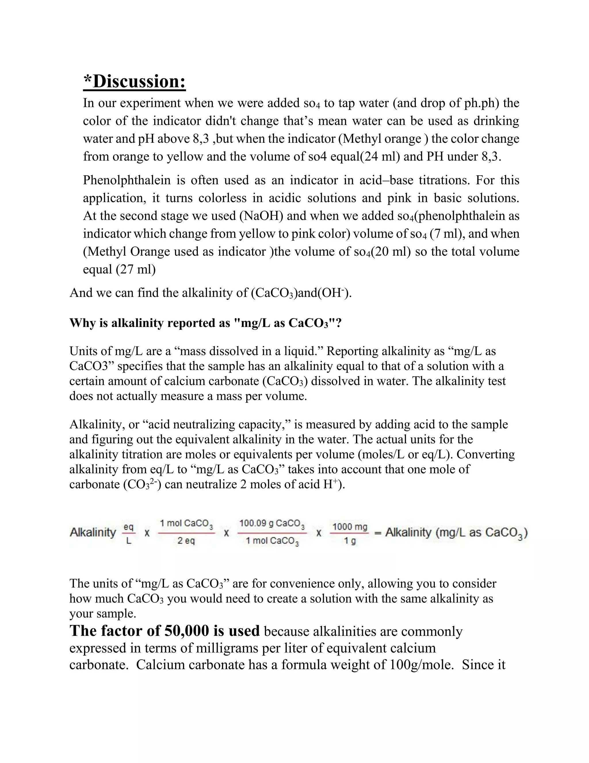 Lab 4 alkalinity –acidity and determination of alkalinity in water | PDF