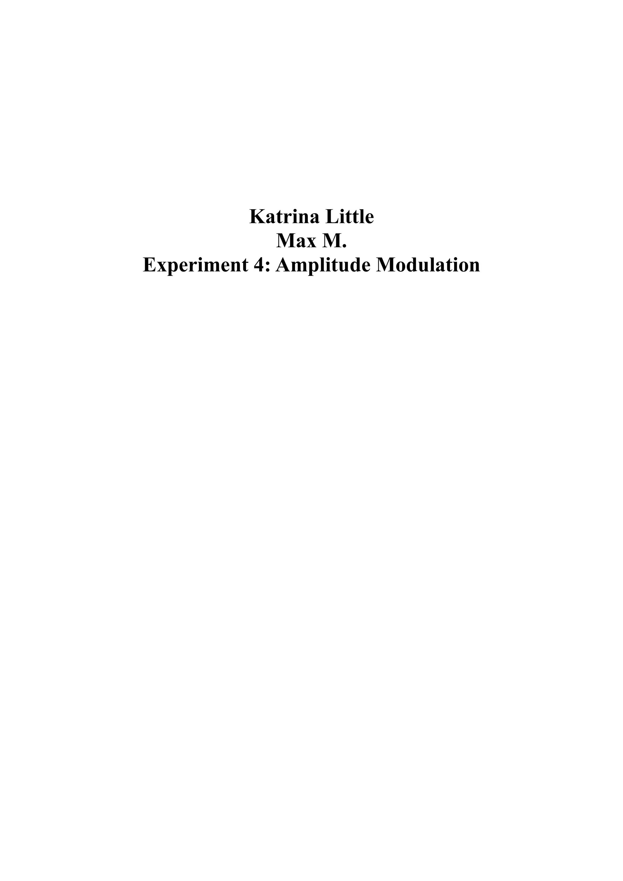 Lab 4 EEL 3552 Amplitude Modulation with MATLAB Simulations | PDF