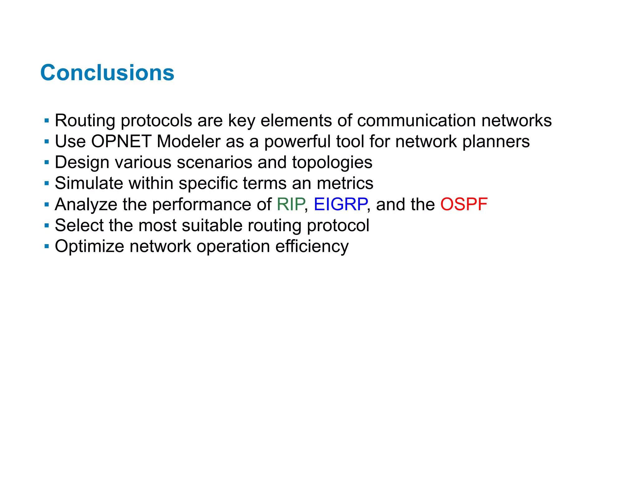 Performance Analysis Of Dynamic Routing Protocols Using Opnet Ppt