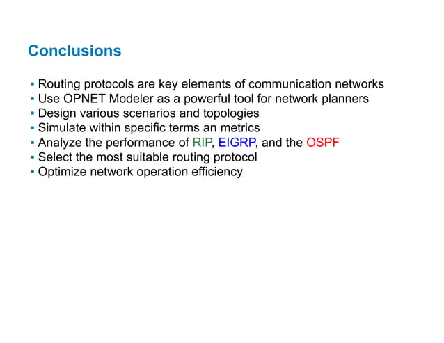 Performance Analysis of Dynamic Routing Protocols using OPNET | PPT