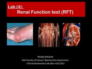 Kidney function test (Renal function test) | PPT | Endocrine and ...
