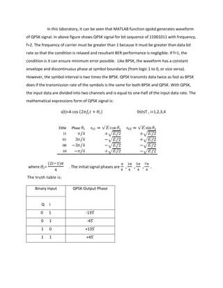 PSK and It's Schemes (using MATLAB) | PDF