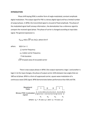PSK and It's Schemes (using MATLAB) | PDF